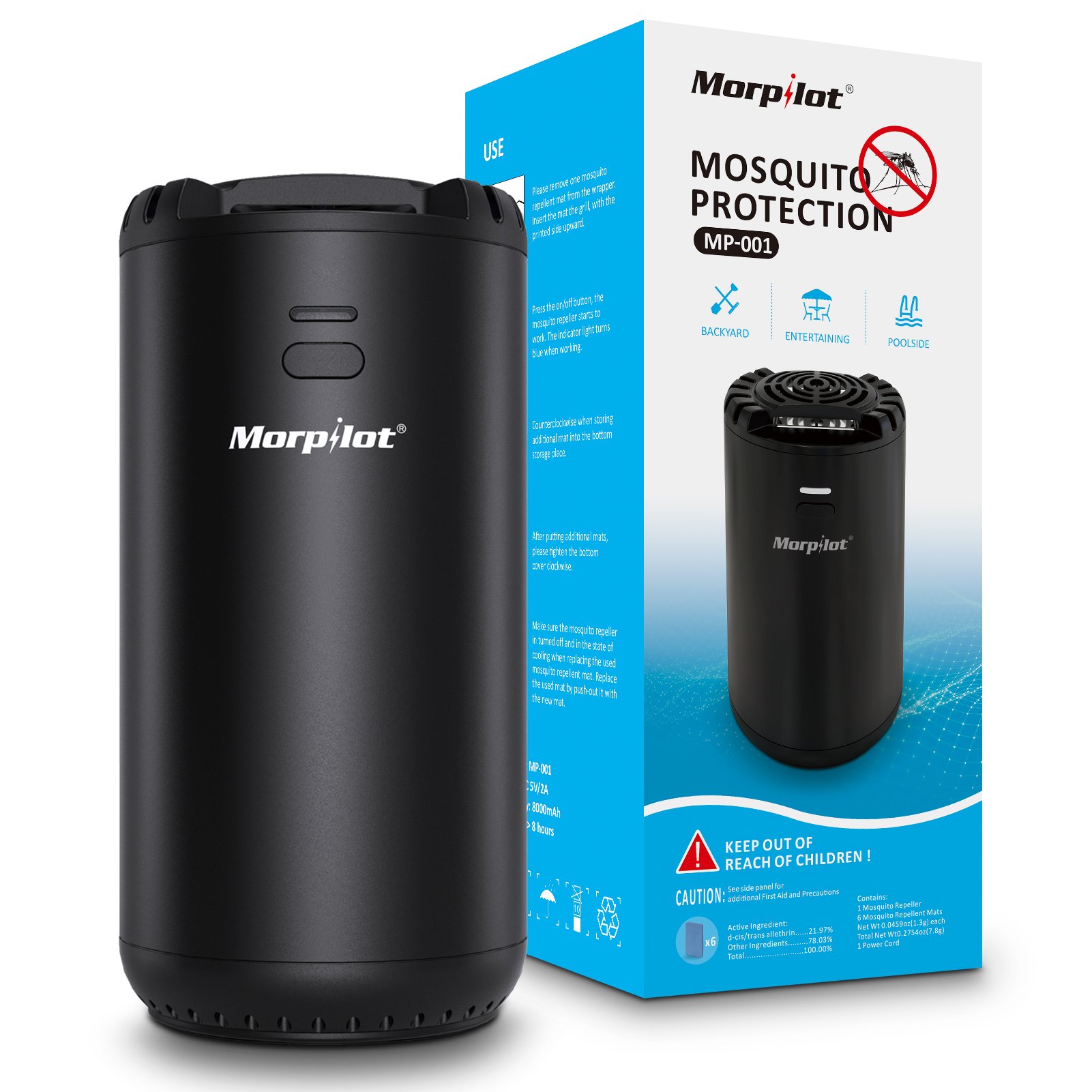 Mosquito Repeller, Portable rechargeable, Includes 72 Hr Full Protection