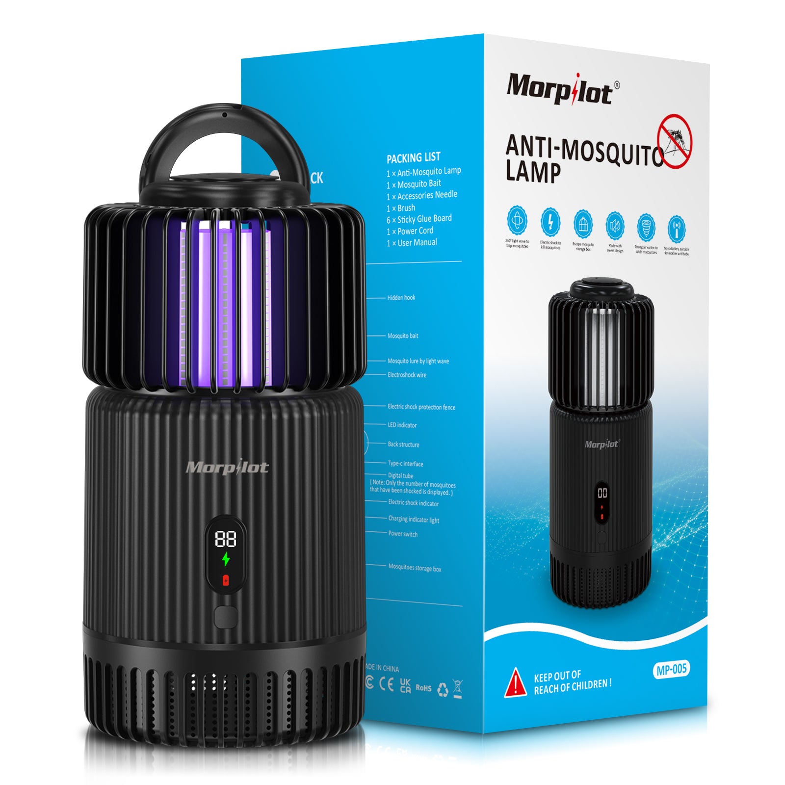 Bug Zapper Indoor, Morpilot Mosquito Trap for Gnat Fruit Flies with UV ...