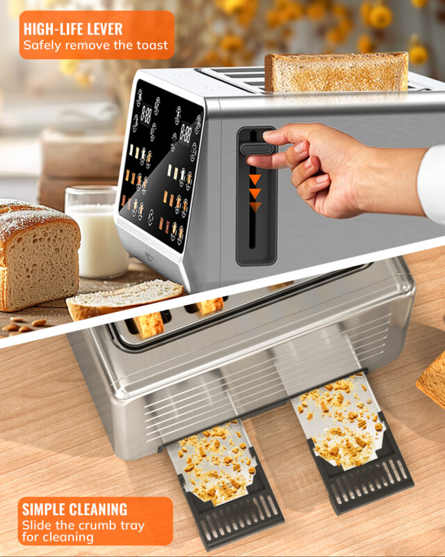 Keenstone Toaster 4 Slice, Digital Smart Toaster with TouchScreen, Dual ...